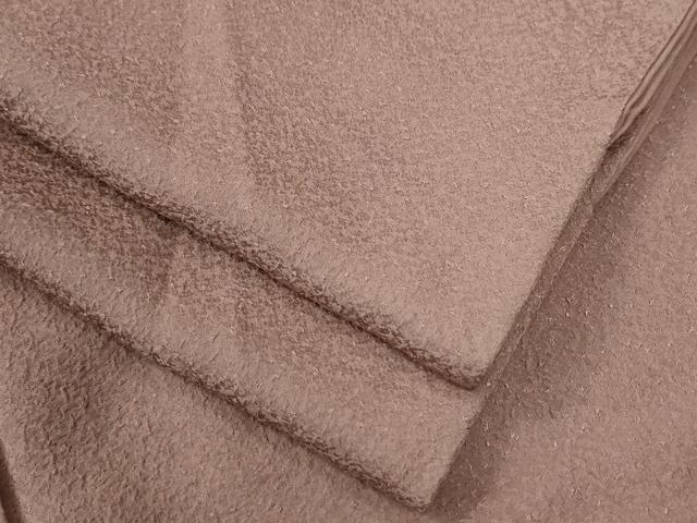 平和屋着物●上質な色無地　紋意匠　薄柿色　ロング丈　正絹　逸品　CAAZ3163yc