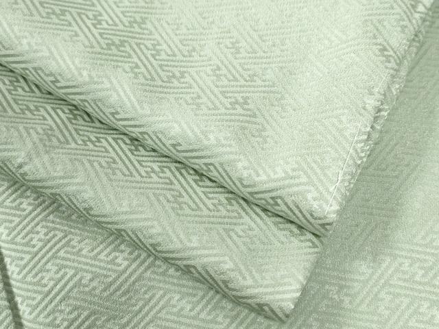 平和屋着物●上質な色無地　紗綾形地紋　裏葉柳色　正絹　逸品　未使用　CAAZ3177yc