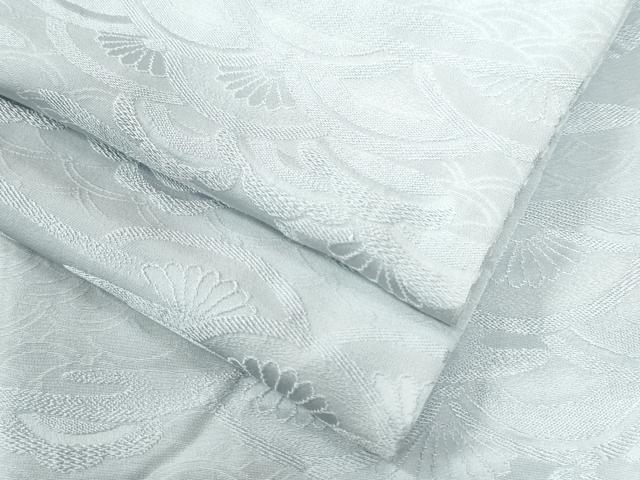 平和屋着物●上質な色無地　エ霞菊青海波地紋　月白色　正絹　逸品　CAAZ3178yc