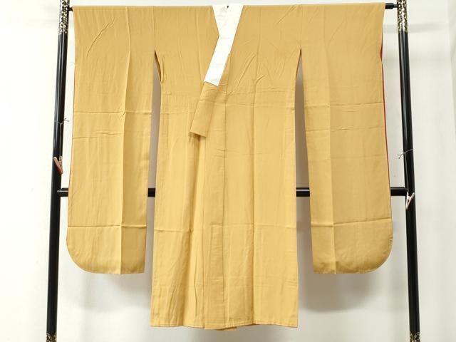 平和屋着物●振袖用長襦袢　無双仕立て　山吹茶色　正絹　逸品　CAAZ3195yc