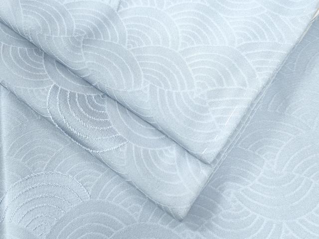 平和屋着物●上質な色無地　青海波地紋　月白色　正絹　逸品　未使用　CAAZ3196yc