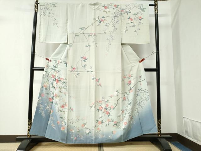 平和屋着物●訪問着　友禅　作家物　枝花文　暈し染め　金彩　正絹　逸品　CAAZ3206yc