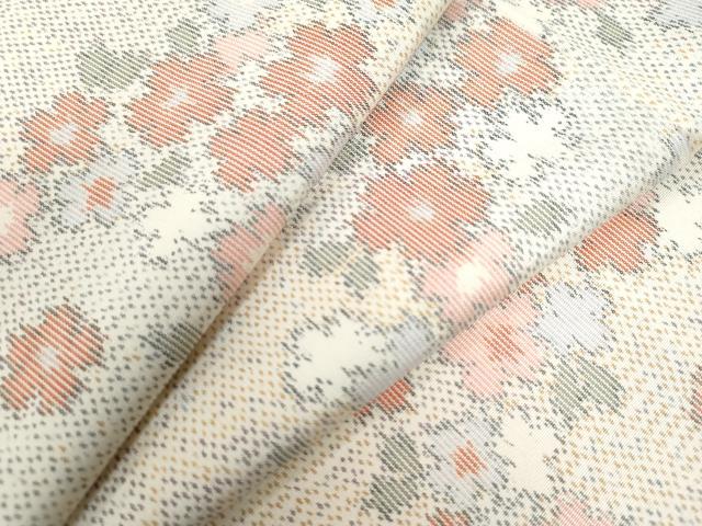 平和屋着物●上質な紬　舞花文　正絹　逸品　CAAZ3211yc