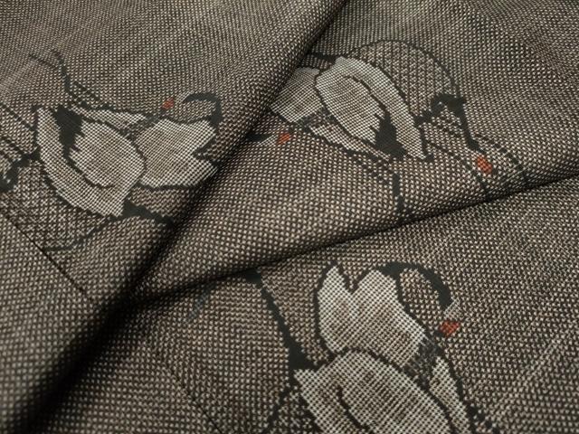 平和屋着物●本場大島紬　7マルキ　群鶴　正絹　逸品　未使用　CAAZ3262yc