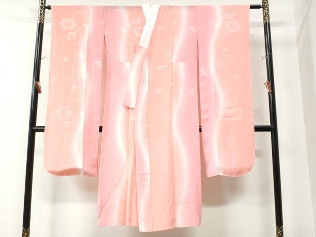 平和屋着物●振袖用長襦袢　無双仕立て　雲取り菊地紋　暈し染め　正絹　逸品　未使用　CAAZ3284yc