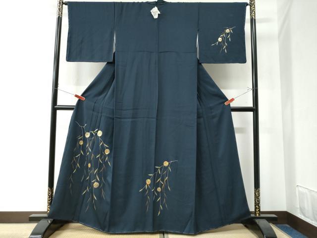 平和屋着物●訪問着　竹屋町刺繍　枝垂れ柳　金彩　正絹　逸品　未使用　CAAZ3306yc