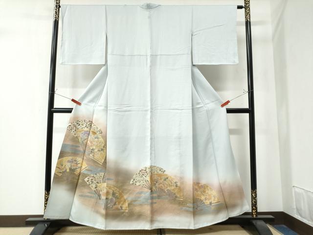 平和屋着物●豪華色留袖　流水扇面草花文　暈し染め　金彩　正絹　逸品　未使用　CAAZ3332yc