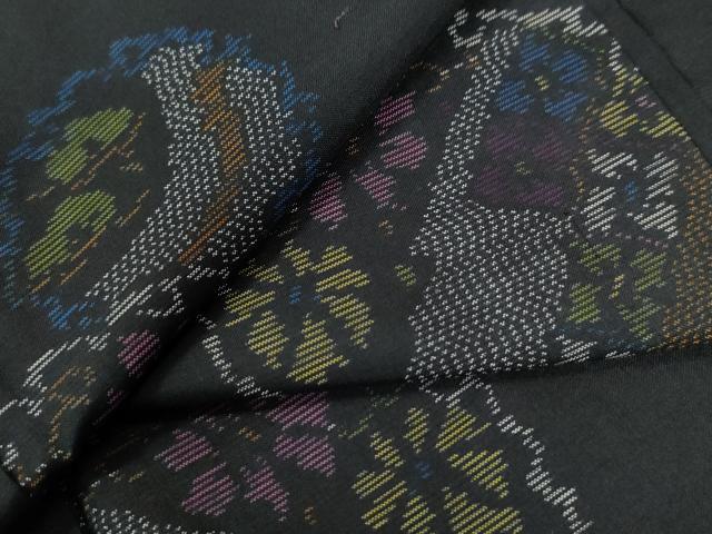 平和屋着物●本場大島紬　地空き　雪輪花文　正絹　逸品　CAAZ3345yc