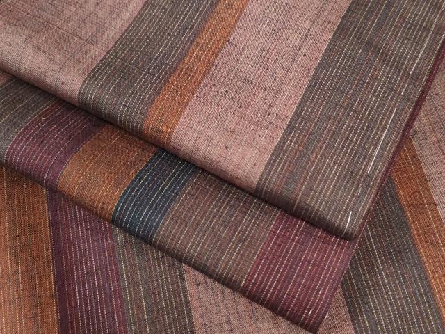 平和屋着物●上質な紬　縞　正絹　逸品　未使用　CAAZ3377yc