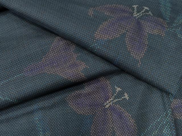 平和屋着物●本場大島紬　7マルキ　草花文　正絹　逸品　CAAZ3388yc