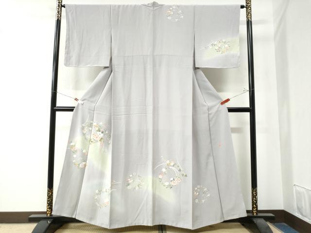 平和屋着物●訪問着　友禅　作家物　草花丸文　暈し染め　正絹　逸品　未使用　CAAZ3451yc