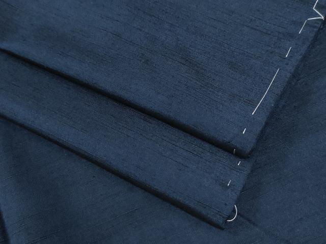 平和屋着物●男性　紬　色無地　鉄紺色　正絹　逸品　未使用　CAAZ3489yc