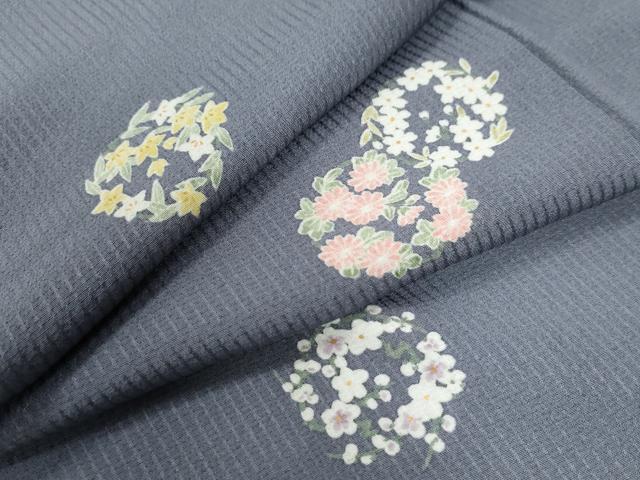 平和屋着物●上質な小紋　草花丸文　正絹　逸品　CAAZ3494yc