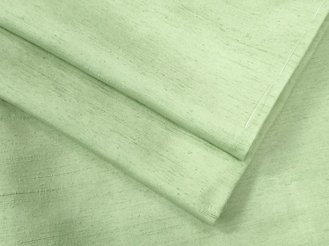 平和屋着物●結城紬　色無地　若葉色　正絹　逸品　未使用　CAAZ3509yc