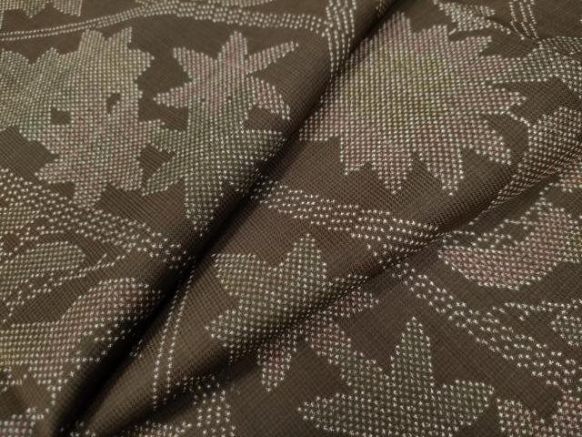 平和屋着物●本場大島紬　7マルキ　草花文　正絹　逸品　未使用　CAAZ3510yc