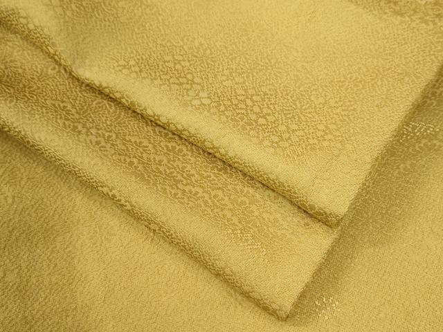 平和屋着物●上質な色無地　花松地紋　黄朽葉色　正絹　逸品　CAAZ3519yc