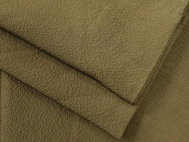 平和屋着物●上質な色無地　鶯茶色　正絹　逸品　CAAZ3537yc