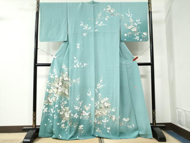 平和屋着物●訪問着　作家物　枝花文　暈し染め　金銀彩　正絹　逸品　CAAZ3563yc