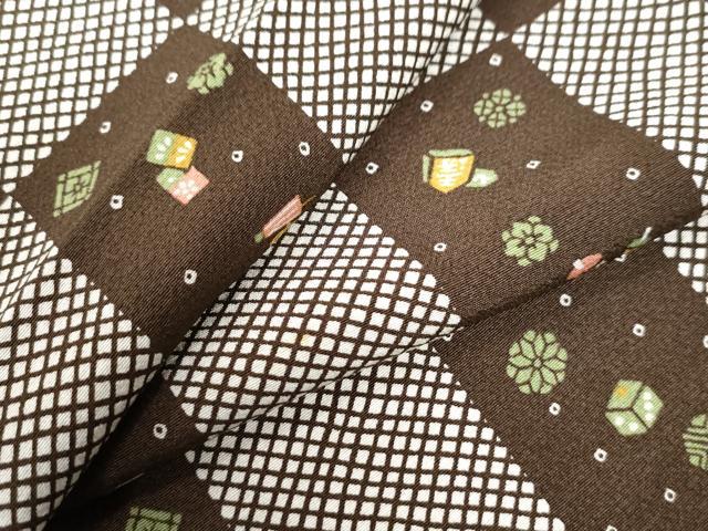 平和屋着物●上質な小紋　市松玩具文　正絹　逸品　CAAZ3606yc