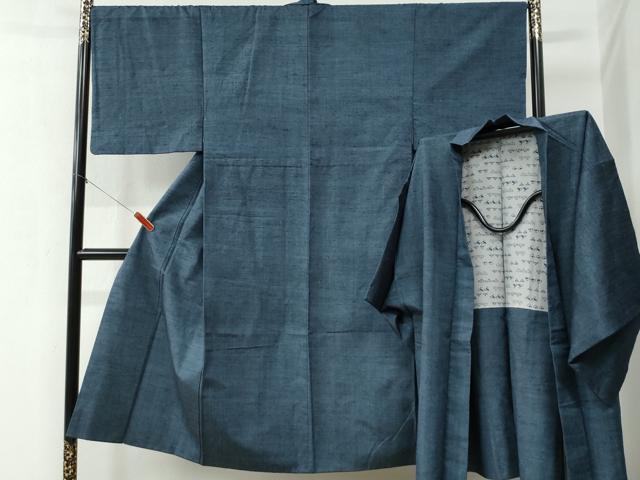 平和屋着物●男性　紬　アンサンブル　霞文　正絹　逸品　CAAZ3623yc