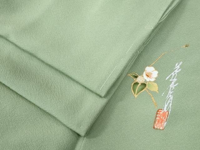 平和屋着物●本草木染作家　瑞寶　色無地　裏葉柳色　正絹　逸品　未使用　CAAZ3690yc