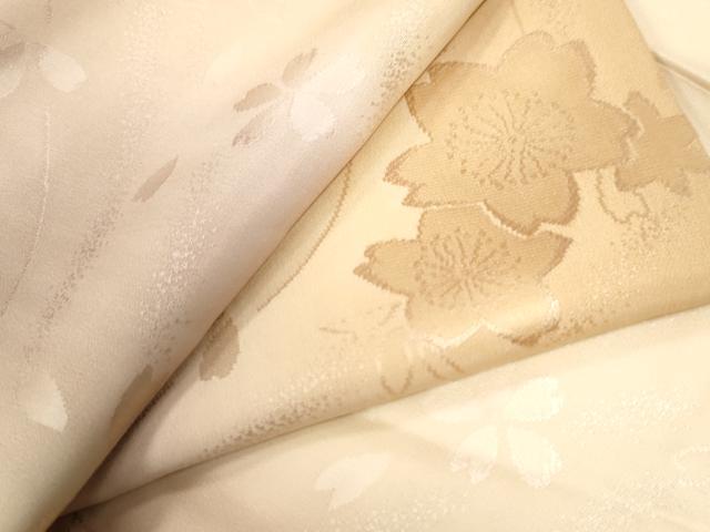 平和屋着物●長襦袢　袷　舞桜地紋　暈し染め　さが美扱い　正絹　逸品　CAAZ3691yc