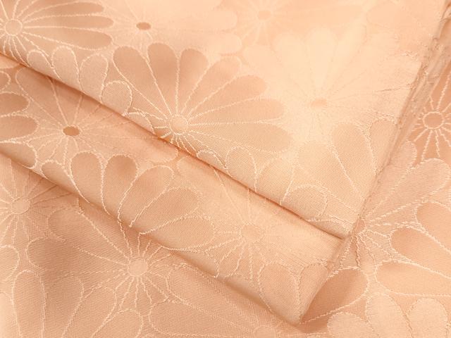 平和屋着物●上質な色無地　菊尽くし地紋　一斤染色　正絹　逸品　CAAZ3708yc