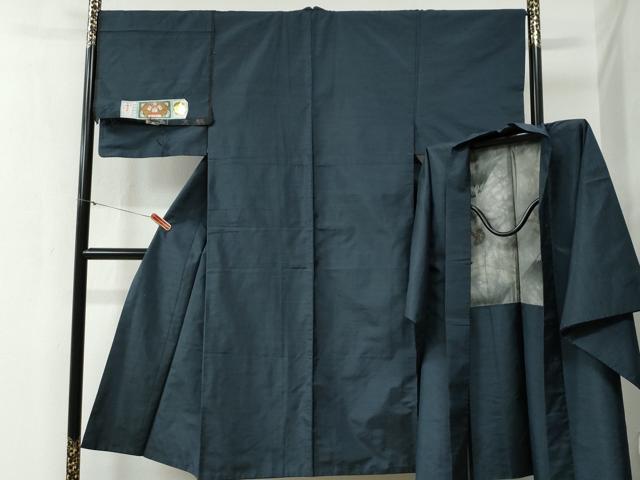 平和屋着物●男性　本場大島紬　アンサンブル　格子　証紙付き　正絹　逸品　CAAZ3777yc