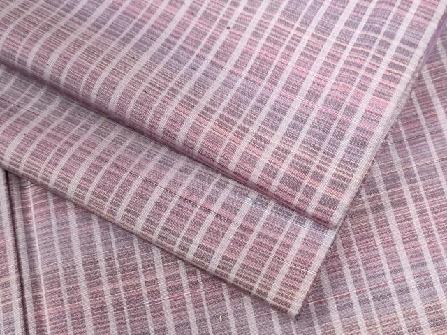 平和屋着物●上質な紬　格子柄　正絹　逸品　CAAZ3810yc