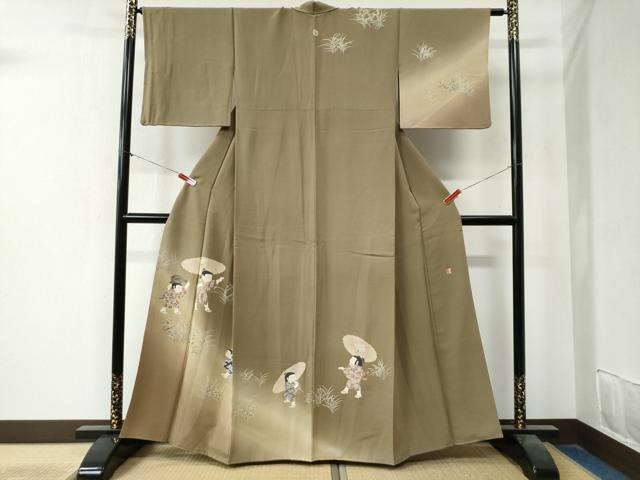 平和屋着物●十日町友禅作家　関口遼一　訪問着　童子遊び　暈し染め　正絹　逸品　CAAZ3830yc