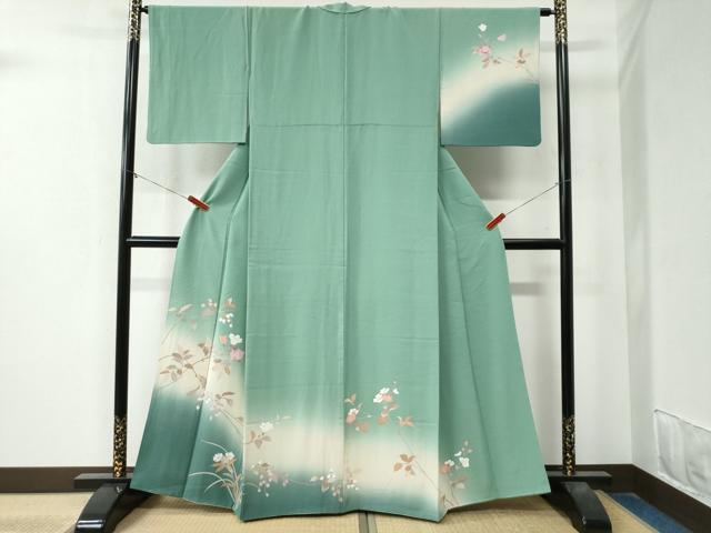 平和屋着物●訪問着　友禅　枝蕾花文　暈し染め　正絹　逸品　CAAZ3837yc