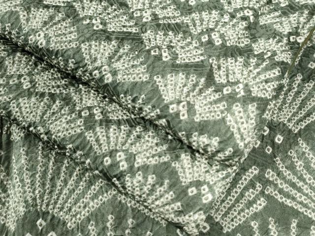 平和屋着物●上質な小紋　総絞り　松葉文　正絹　逸品　CAAZ3863yc