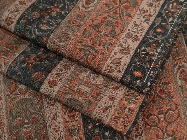 平和屋着物●上質な小紋　動物更紗花唐草間道　正絹　逸品　未使用　CAAZ3882yc