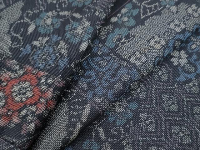 平和屋着物●本場大島紬　9マルキ　吉祥花文　そごう扱い　正絹　逸品　未使用　CAAZ3905yc