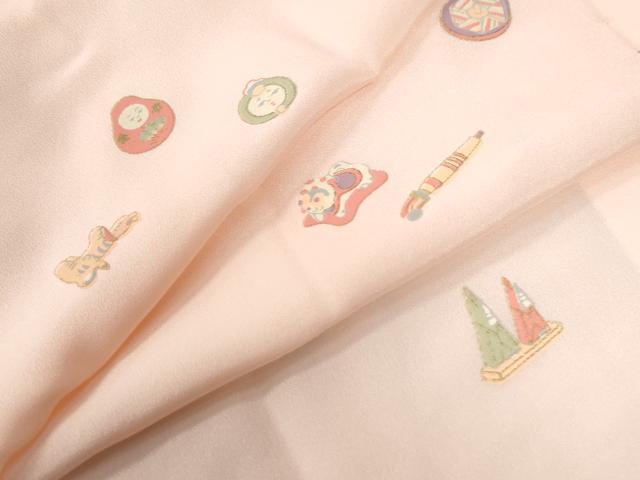 平和屋着物●長襦袢　無双仕立て　玩具文　金彩　正絹　逸品　CAAZ3932yc