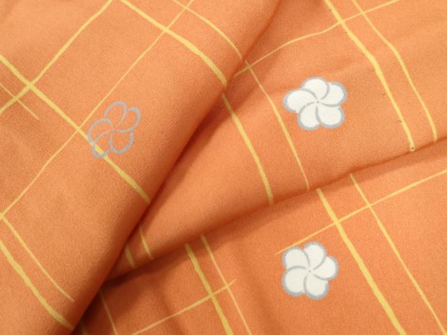 平和屋着物●長襦袢　無双仕立て　変わり格子ねじ花文　正絹　逸品　CAAZ3940yc