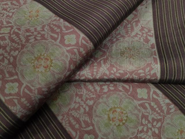 平和屋着物●本場染大島紬　吉祥花間道　正絹　逸品　CAAZ3942yc