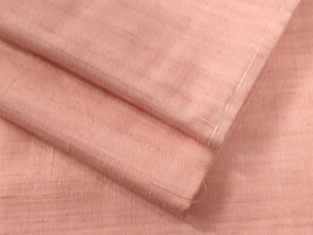 平和屋着物●結城紬　色無地　紅梅色　正絹　逸品　未使用　CAAZ3954yc