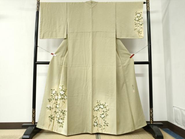 平和屋着物●訪問着　作家物　枝花文　暈し染め　やまと誂製　正絹　逸品　未使用　CAAZ3978yc