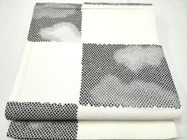 平和屋着物●六通柄袋帯　唐織　市松霞文　正絹　逸品　CAAZ4007hy