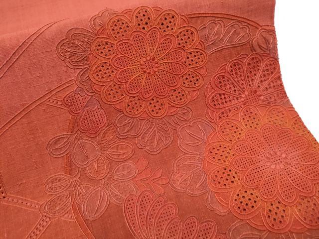 平和屋着物○中国三大刺繍 スワトウ相良刺繍 総刺繍 太鼓柄袋帯