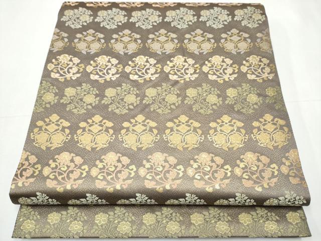 平和屋着物●西陣織　陰山織物謹製　箔屋清兵衛　六通柄袋帯　横段丸文　金糸　証紙付き　正絹　逸品　CAAZ4030hy