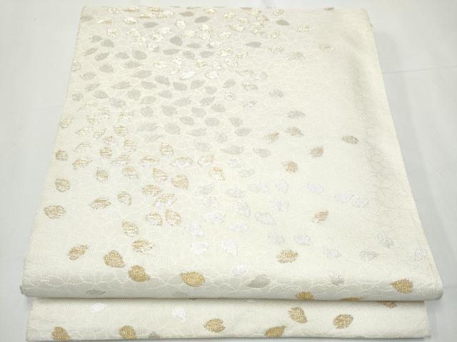 平和屋着物●全通柄　本袋帯　舞花びら　金銀糸　正絹　逸品　CAAZ4034hy