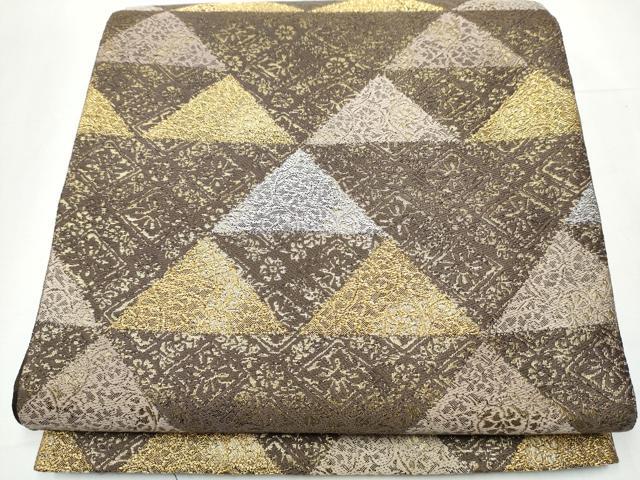 平和屋着物●日本舞踊家 岩井流宗元　岩井友見　六通柄袋帯　吉祥花文　金糸　正絹　逸品　CAAZ4038hy