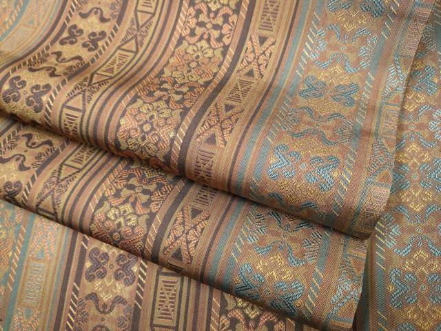 平和屋着物●全通柄袋帯　草花間道　正絹　逸品　CAAZ4046hy