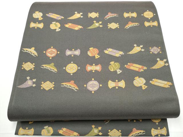 平和屋着物●六通柄袋帯　唐織　宝尽くし文　正絹　逸品　CAAZ4062hy
