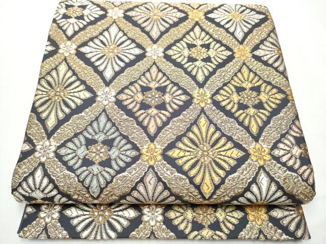 平和屋着物●六通柄袋帯　唐織　天井花文　金糸　正絹　逸品　CAAZ4069hy