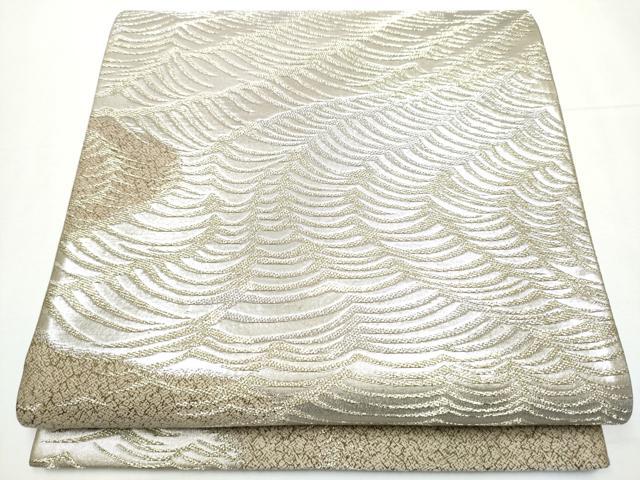 平和屋着物●松尾光琳　六通柄袋帯　波頭紋　金銀糸　正絹　逸品　CAAZ4070hy