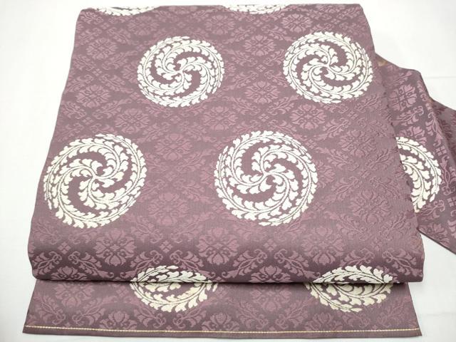 平和屋着物●俵屋　人間国宝　喜多川平朗  有職織物　九寸開き名古屋帯　唐織　唐草丸文　正絹　逸品　CAAZ4088hy