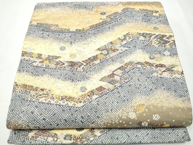 平和屋着物●西陣の名門　加納幸謹製　六通柄袋帯　唐織　吉祥花文　金糸　正絹　逸品　CAAZ4120hy